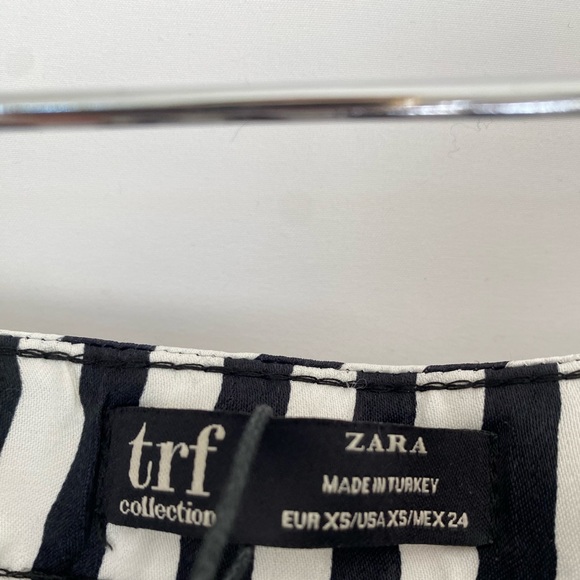 Zara | Skirts | Zara Trf Collection Black And White Viscose Side Zip ...